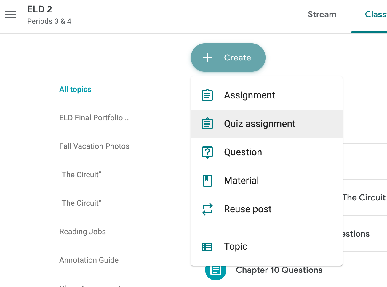 Creating a quiz or a test is similar to creating an assignment. You can ...