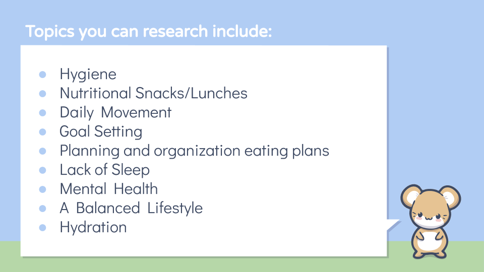 Students get to choose the health issue that they want to research and ...